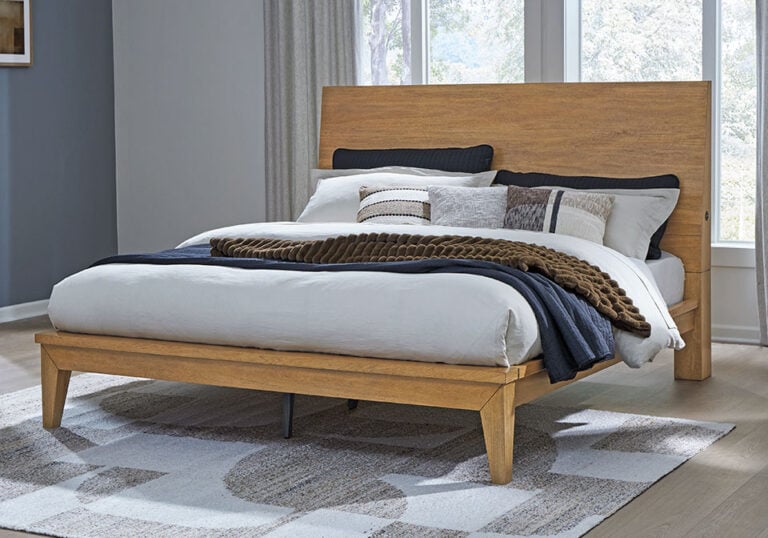 Sherbana Light Brown Queen Panel Bed Set - Evansville Overstock Warehouse