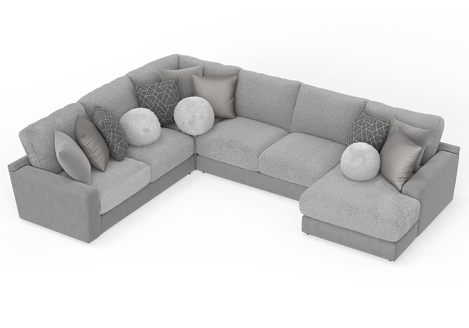 Canyon Platinum 4pc. Sectional RAF Chaise - Evansville Overstock Warehouse