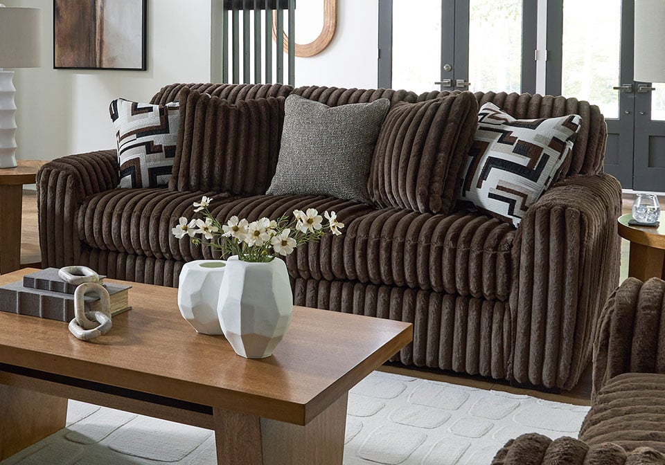 Midnight Madness Chocolate Sofa - Evansville Overstock Warehouse