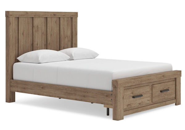 Oliandon Light Brown Queen Panel Storage Bed Set - Evansville Overstock ...
